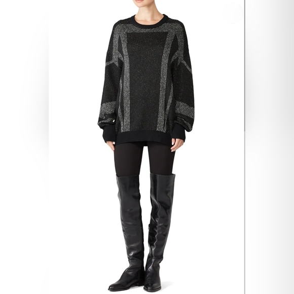 IRO | Sweaters | Iro Dock Lurex Sweater Shimmer Blackgrey Knit Size ...